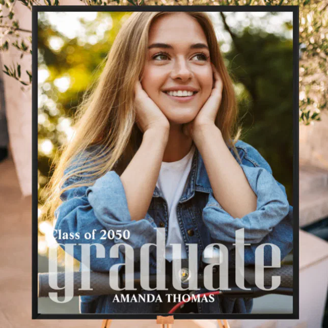 Graduate Modern Typography Simple Photo Poster | Zazzle