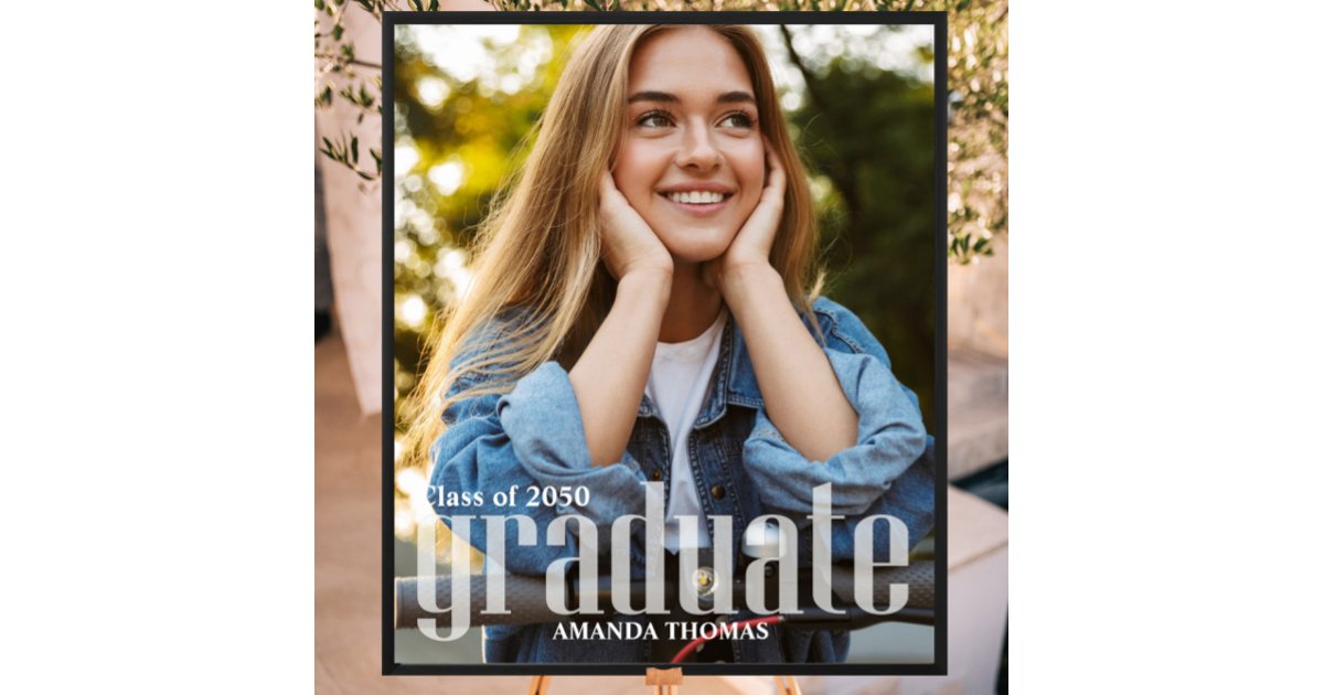 Graduate Modern Typography Simple Photo Poster | Zazzle