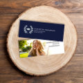 Graduate Name Card Photo Elegant Navy Blue White | Zazzle