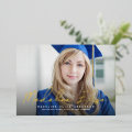 Graduate name signature script photo graduation foil invitation | Zazzle