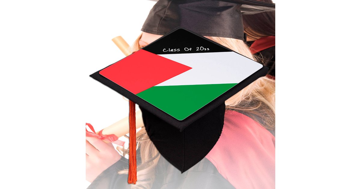 Graduate Palestine, Student hats, Palestinian Flag Graduation Cap ...