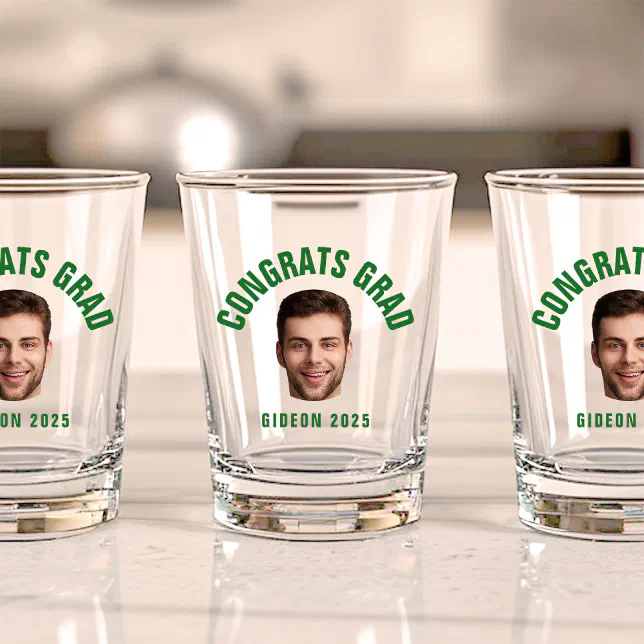 Graduate Party CUSTOM TEXT Photo Graduation Shot Glass | Zazzle