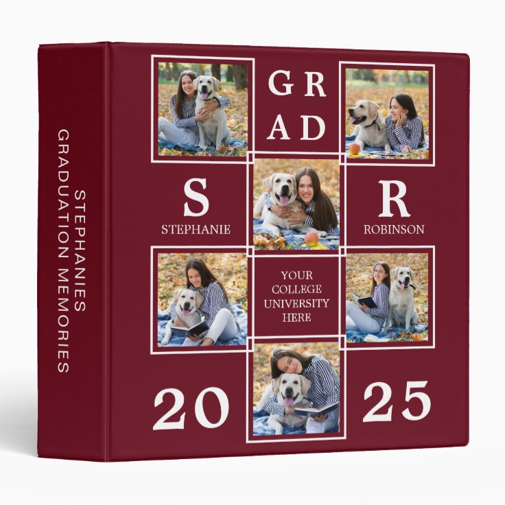 Graduate Personalized Graduation Photo Album 3 Rin 3 Ring Binder | Zazzle
