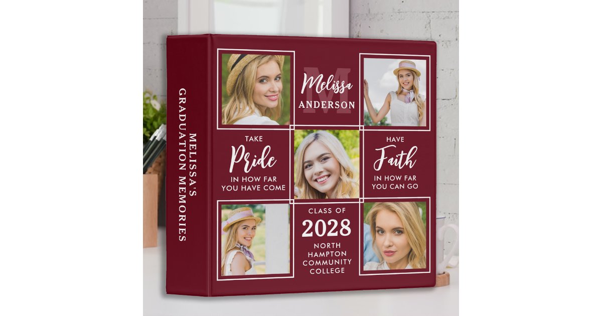 Graduate Personalized Graduation Photo Album 3 Rin 3 Ring Binder | Zazzle