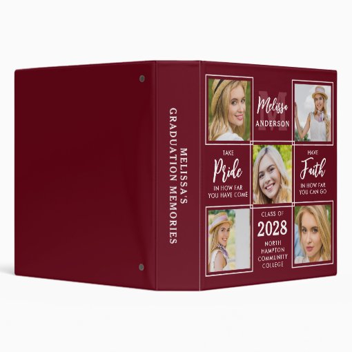 Graduate Personalized Graduation Photo Album 3 Rin 3 Ring Binder | Zazzle