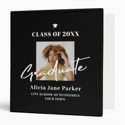 Graduate personalized graduation photo album 3 ring binder | Zazzle