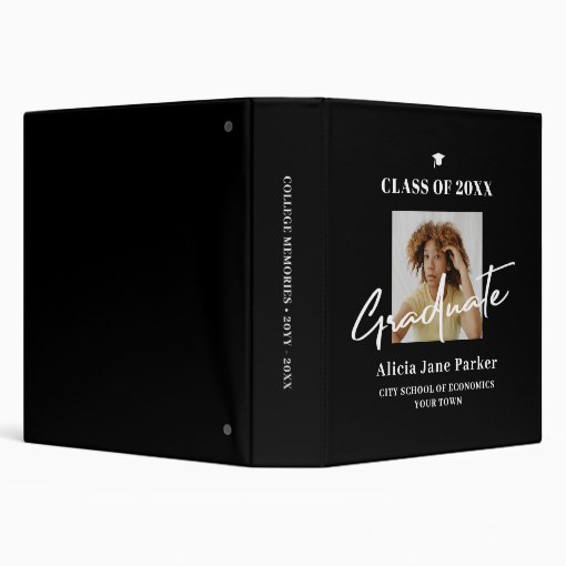 Graduate personalized graduation photo album 3 ring binder | Zazzle