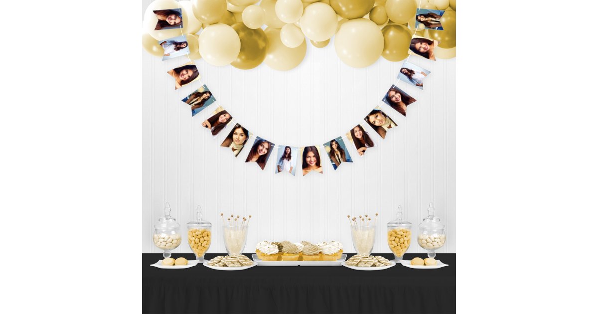 Graduate Photo Collage Graduation Party Bunting Flags | Zazzle