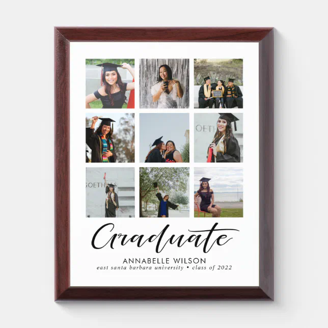 Graduate Photo Collage Keepsake Award Plaque | Zazzle