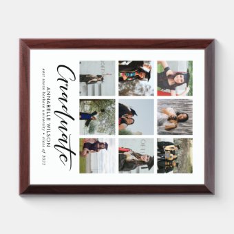 Graduate Photo Collage Keepsake Award Plaque | Zazzle