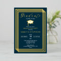 Graduate Photo Geometric Dk Teal Graduation Party Foil Invitation | Zazzle