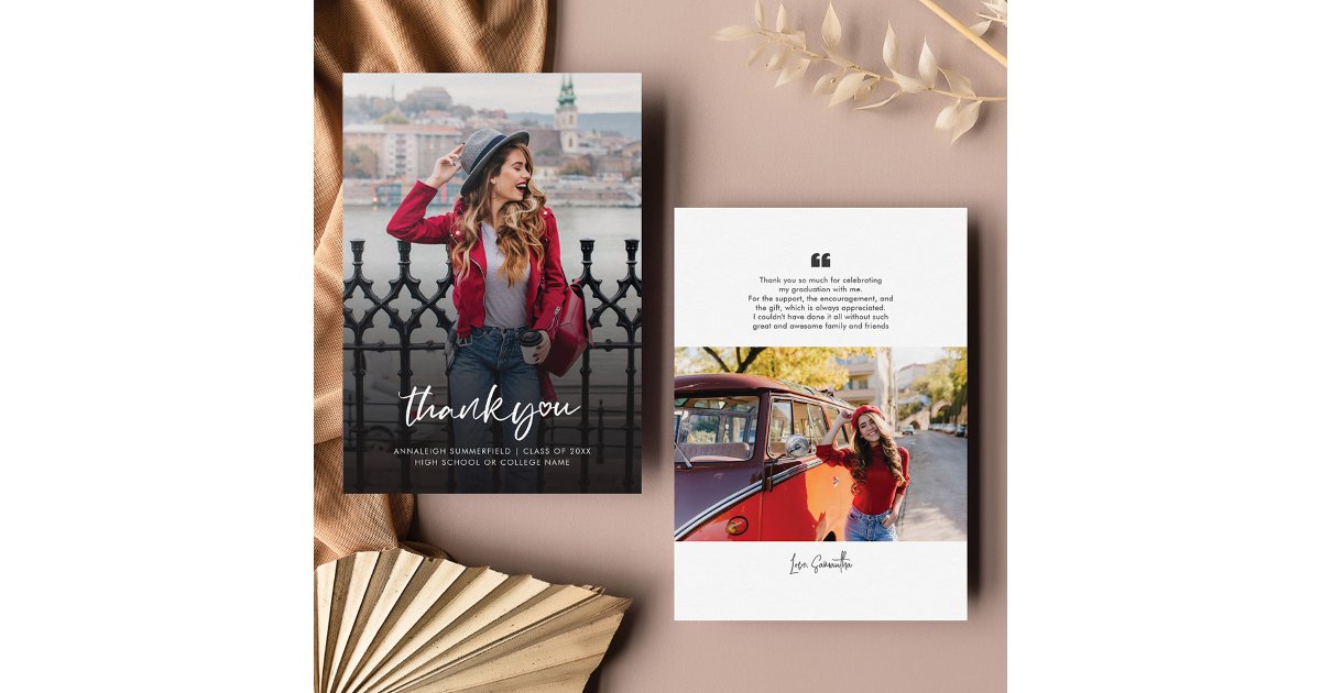 Graduate Photo Graduation 2025 Thank You Card | Zazzle