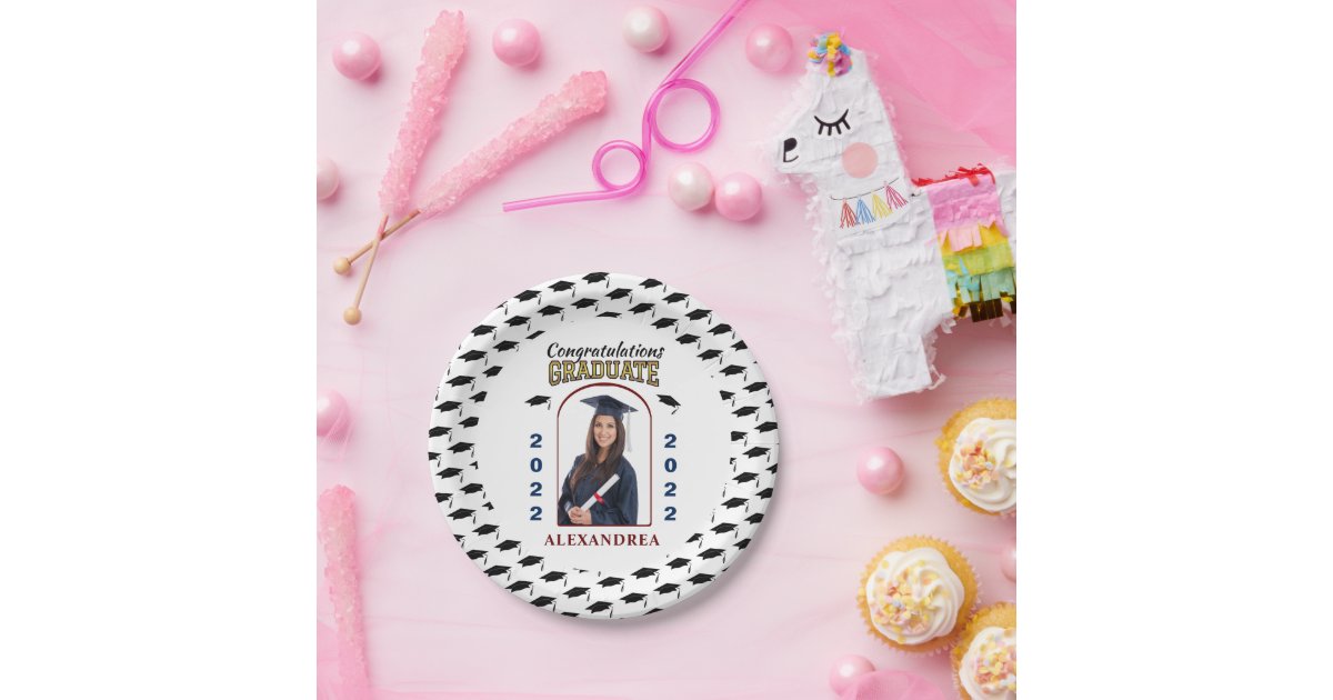 Graduate Photo Graduation Congratulations Custom Paper Plates | Zazzle