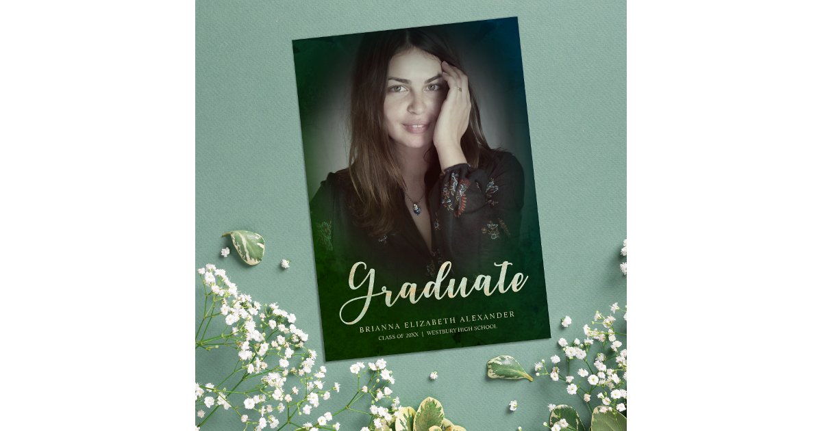 Graduate Photo Modern Elegant Calligraphy Script | Zazzle