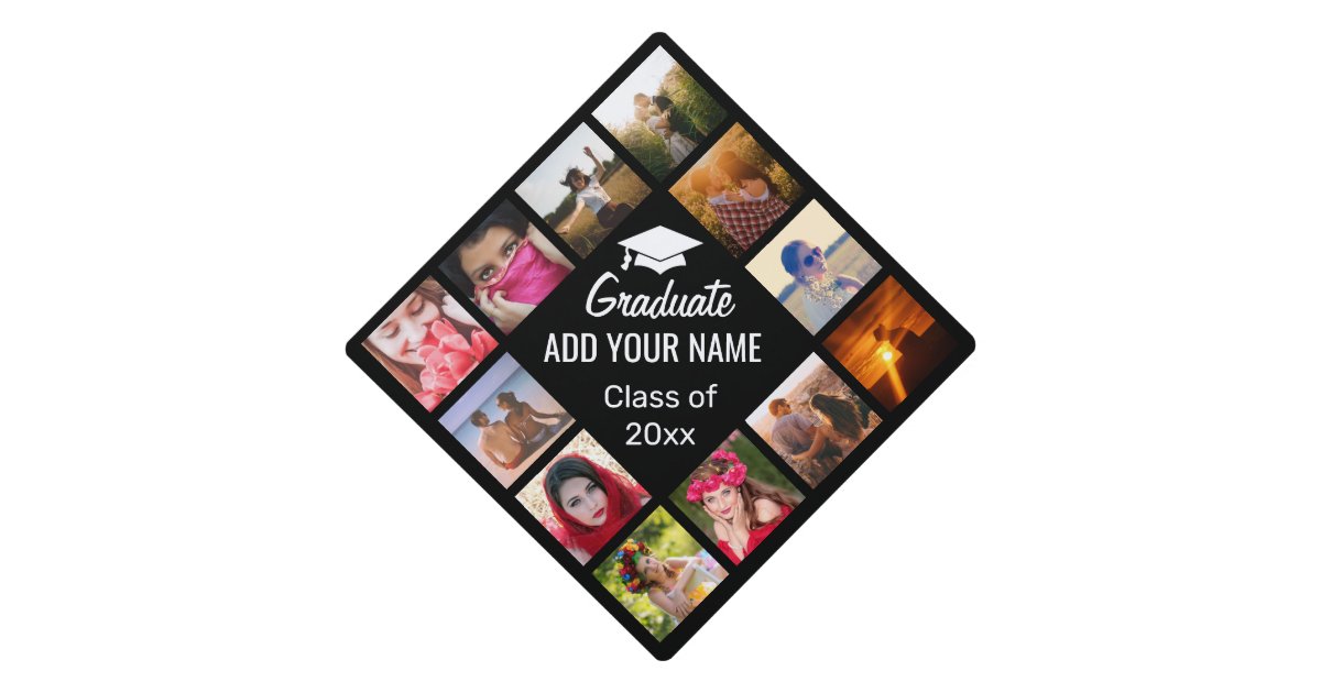 Graduate photo name and date graduation cap topper | Zazzle