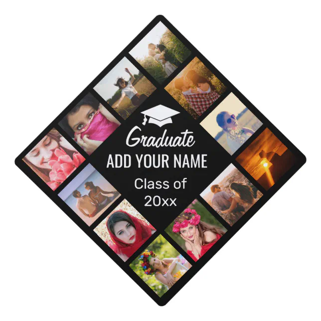 Graduate photo name and date graduation cap topper | Zazzle