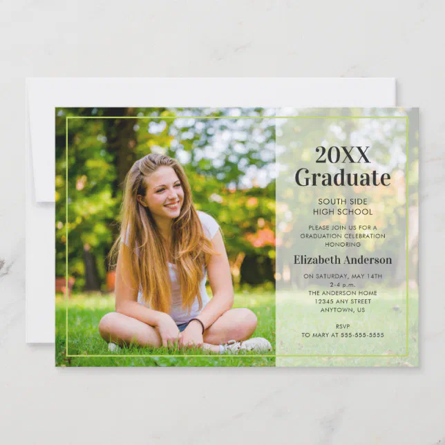 Graduate Photo Overlay Text Graduation Party Invitation | Zazzle