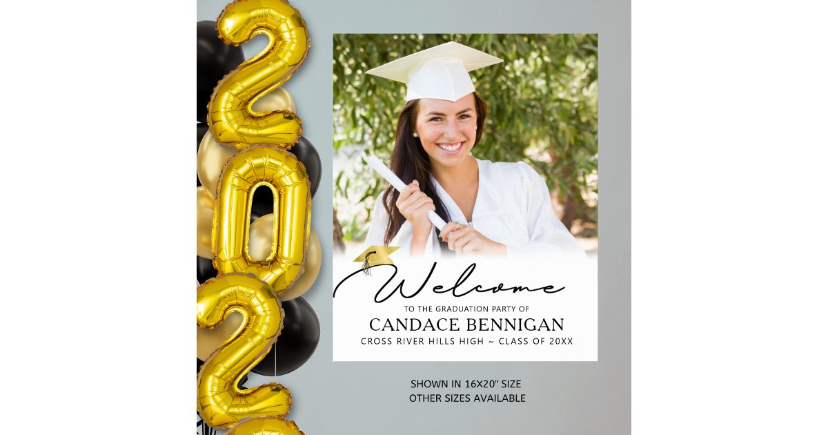 Graduate Photo Script Welcome Poster | Zazzle