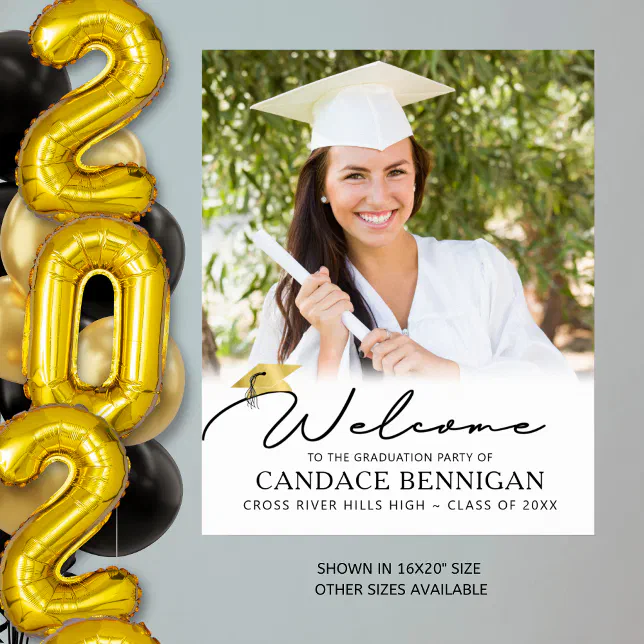 Graduate Photo Script Welcome Poster | Zazzle