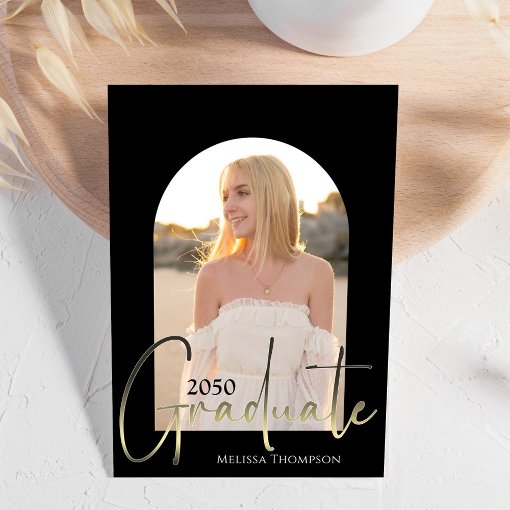 Graduate Photo Template Elegant Typography Arch | Zazzle