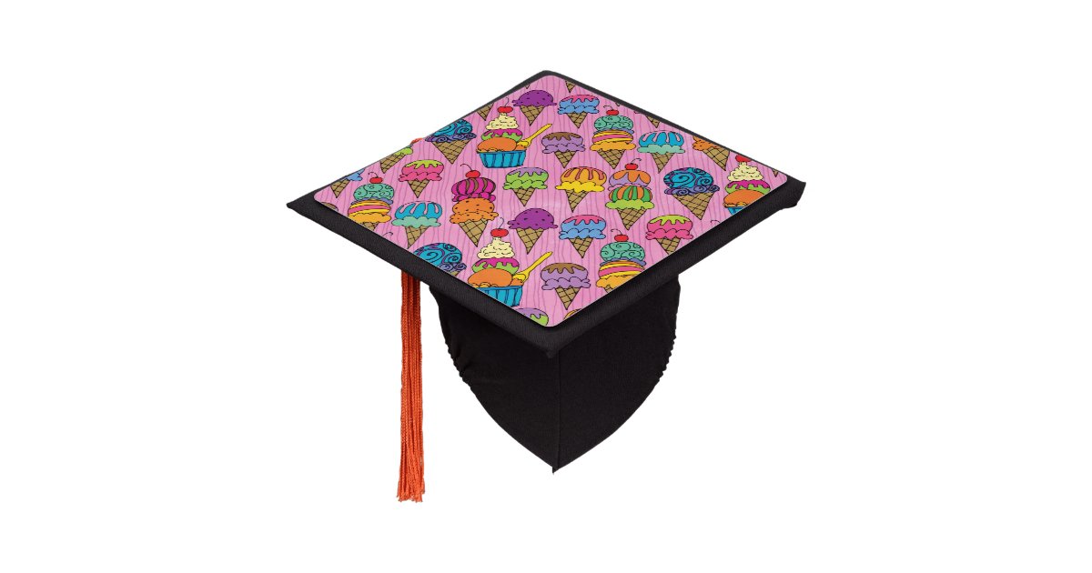 Graduate Pink Ice Cream Cute 2023 Graduation Cap Topper | Zazzle