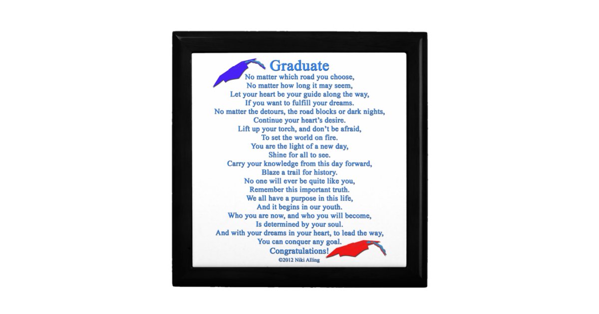 Graduate Poem Gift Box | Zazzle