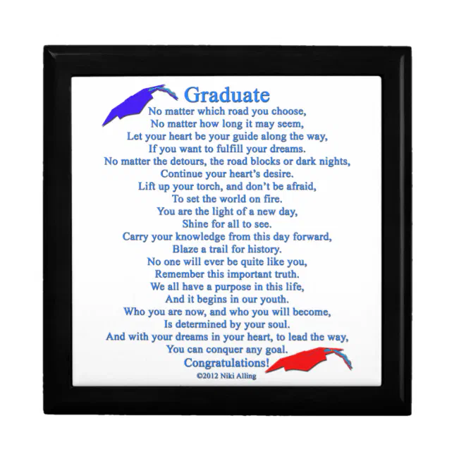 Graduate Poem Gift Box | Zazzle
