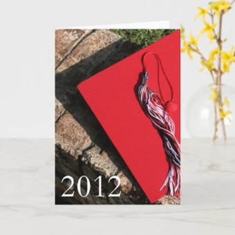 Graduate, red grad cap card | Zazzle