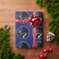 Graduate Royal Blue Cheetah Print with Black Wrapping Paper | Zazzle
