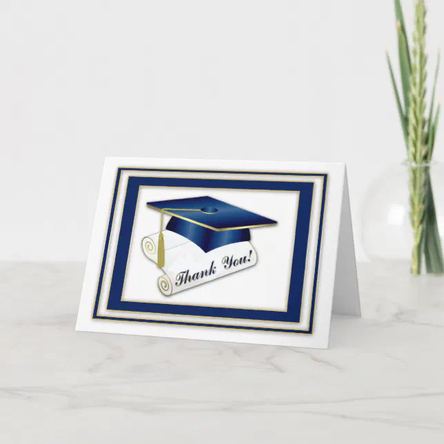 Graduate Royal Blue Thank You | Zazzle