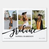 Graduate Script 3 Photos Graduation Sign | Zazzle