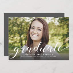 Graduate Script, Graduation announcement | Zazzle