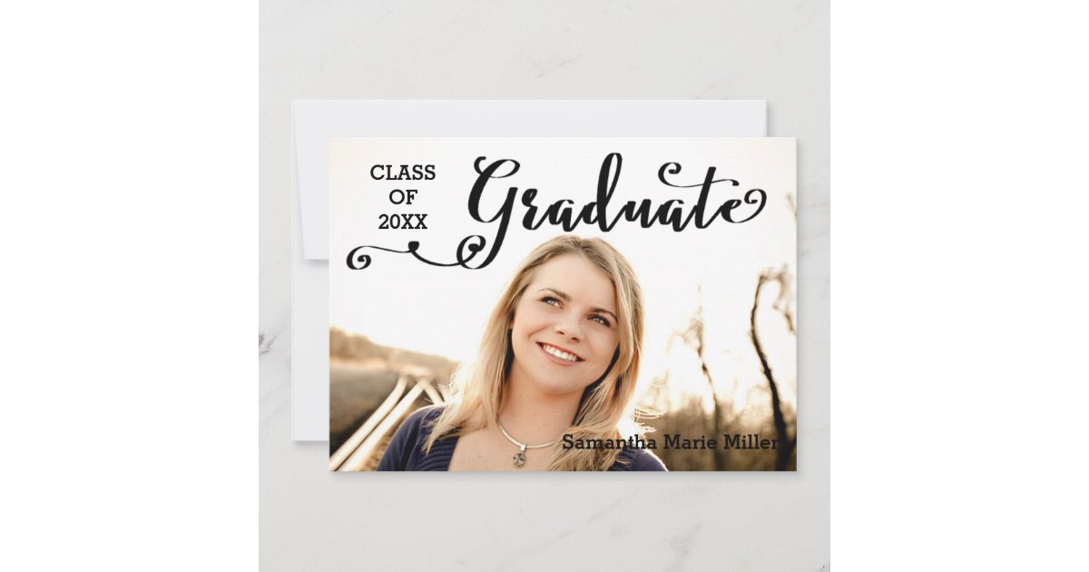 Graduate Script - Graduation Announcement | Zazzle
