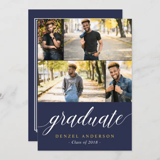 Graduate Script Photo Graduation Party Invitation | Zazzle