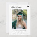 Graduate simple modern script photo graduation thank you card | Zazzle