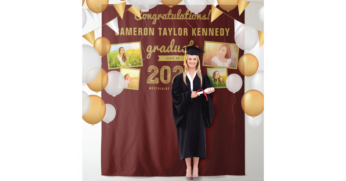 Graduate Sketch 2024 Graduation 4 Photo Backdrop | Zazzle