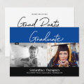 Graduate Then and Now Photos blue Graduation Party Invitation | Zazzle