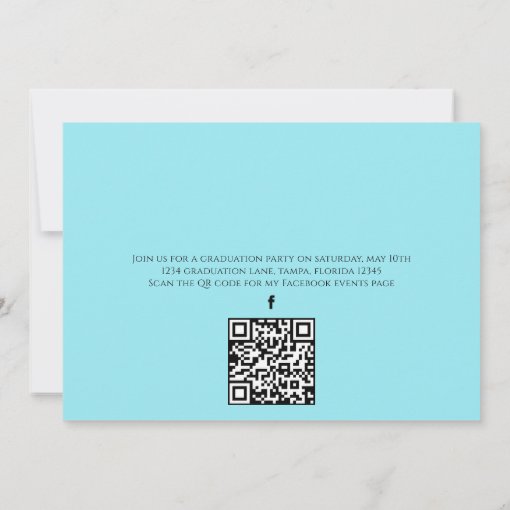 Graduate Typography Photo QR Code Social Media Invitation | Zazzle