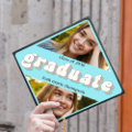 Graduate Typography Trendy Modern Retro Photo Graduation Cap Topper ...