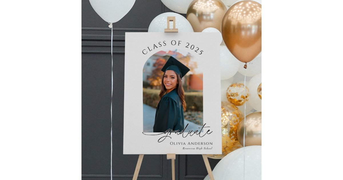 Graduate Welcome Sign with Photo | Zazzle