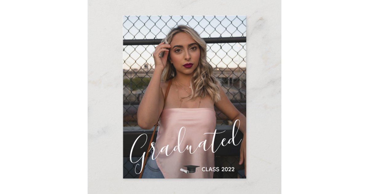 Graduated Class of 2022 Graduation Photo Card | Zazzle