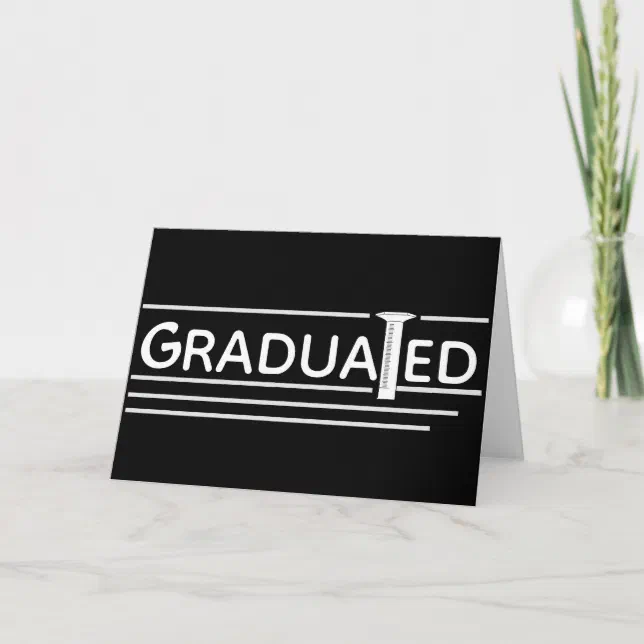 Graduated Cylinder "Graduated" Greeting Card | Zazzle