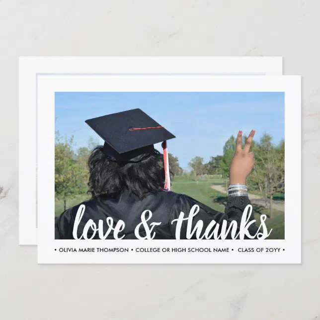 Graduate's New Address Love & Thanks Graduation Thank You Card | Zazzle