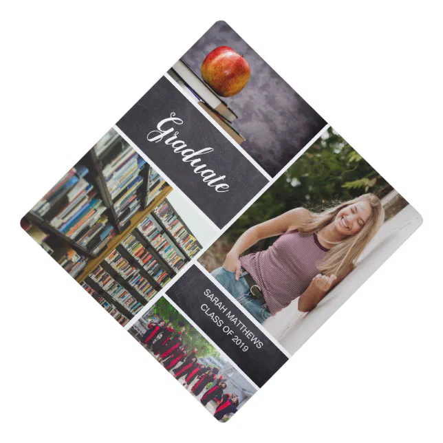 Graduating Class Photo block Collage Graduation Cap Topper | Zazzle