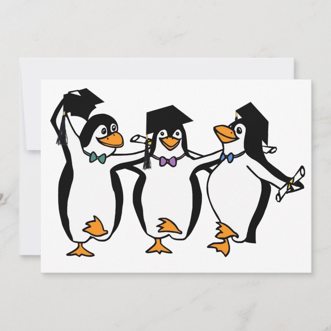 Graduating Penguins Invitation | Zazzle
