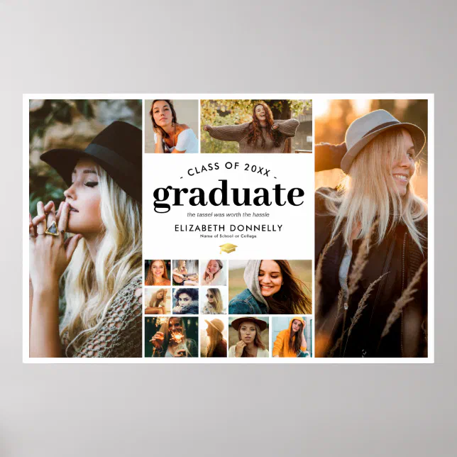Graduation 15 Photo Collage Poster | Zazzle