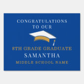Graduation 2024 8th Grade Blue Graduate Sign | Zazzle