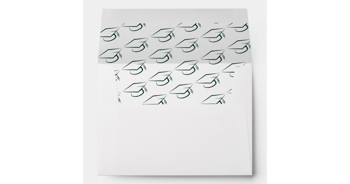 Graduation 2024 Green Cap Pattern Graduate Envelope | Zazzle