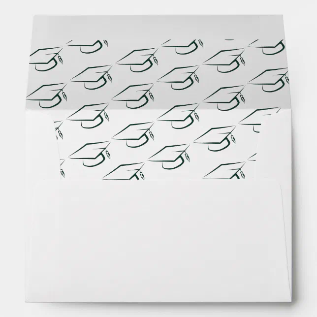 Graduation 2024 Green Cap Pattern Graduate Envelope | Zazzle