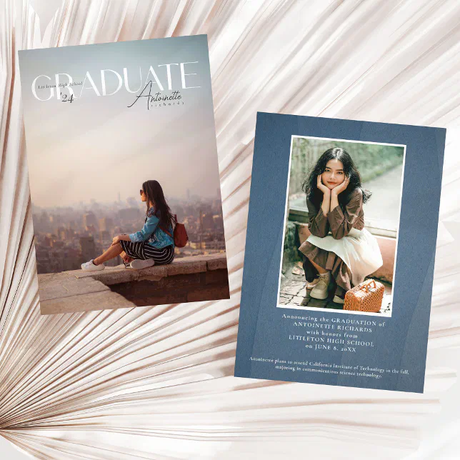 Graduation 2024 Magazine Photo Cover Grad Announcement | Zazzle